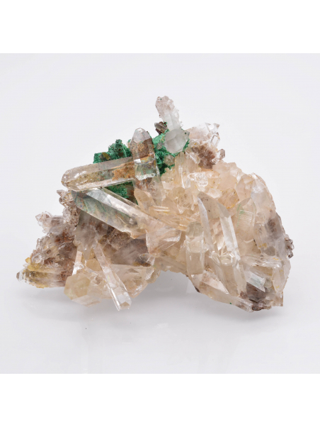 Quartz et malachite - Mine à Giraud, Isère, France